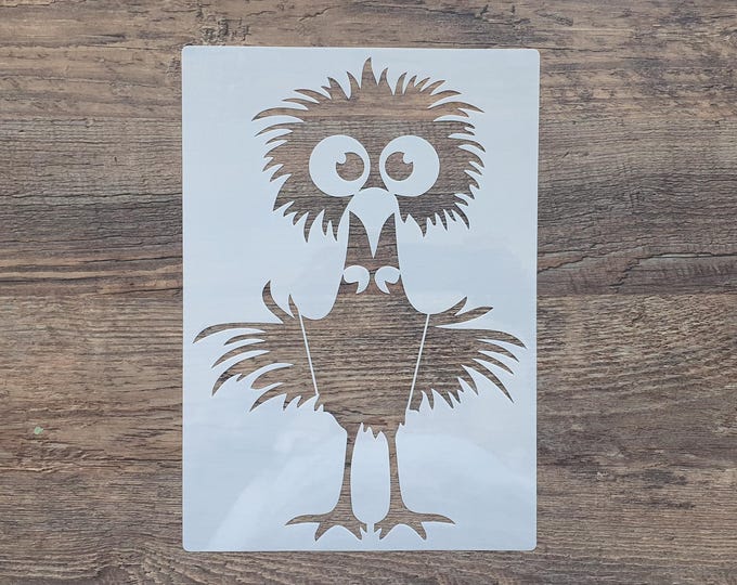 Stencil Funny Bird Wilbert the Funny Birdstencil Textile Design ST ...