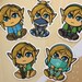 Link Outfits Cute Stickers Set of 5 Legend of Zelda BOTW - Etsy