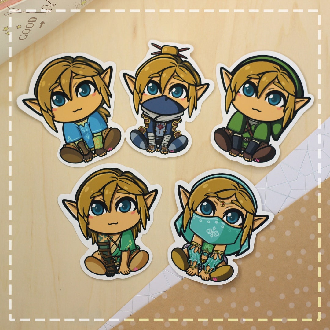 Link Outfits Cute Stickers Set of 5 Legend of Zelda BOTW - Etsy