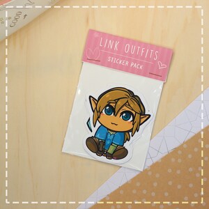 Link Outfits Cute Stickers Set of 5 Legend of Zelda BOTW - Etsy