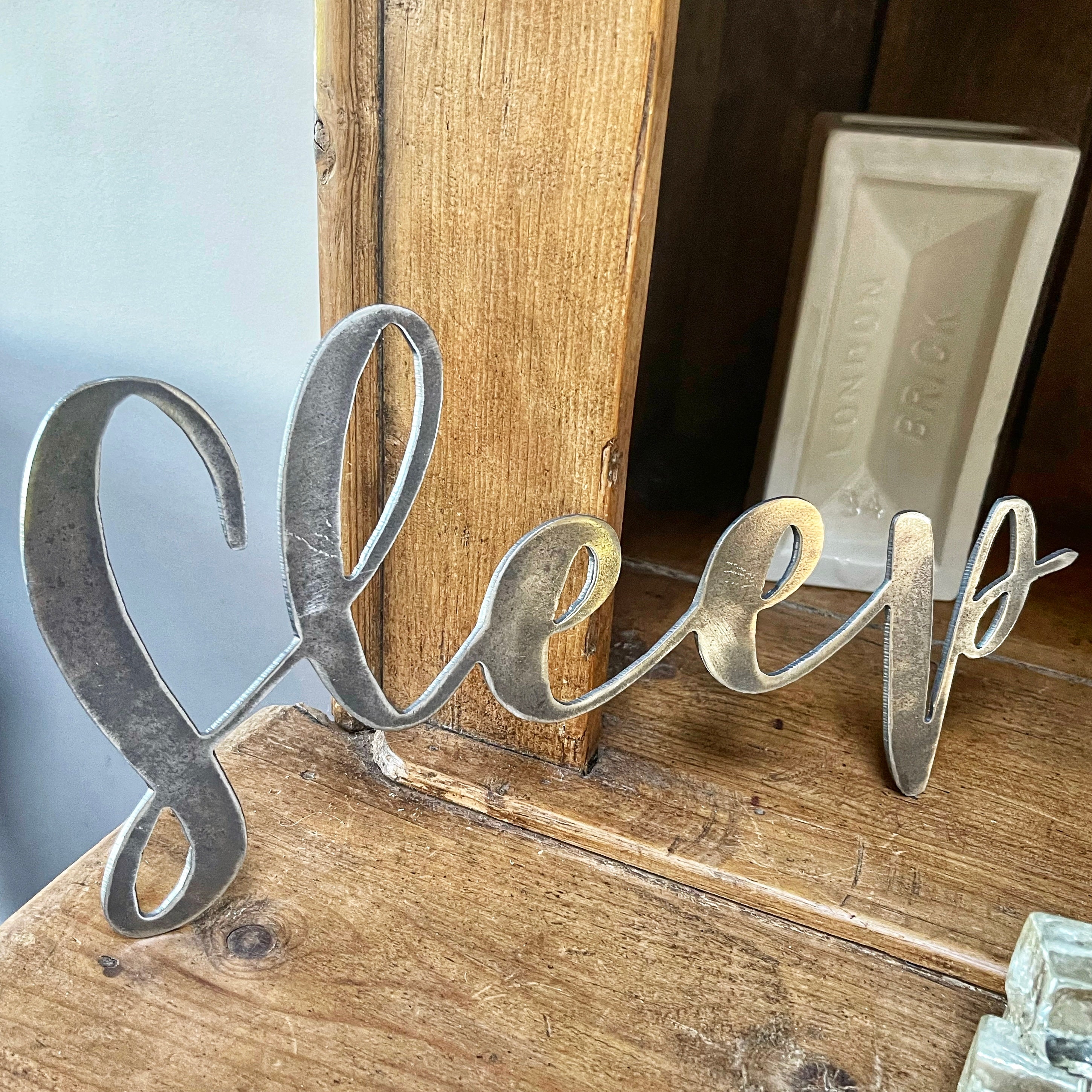 Sleep Word Metal Wall Art Script Sign - Etsy