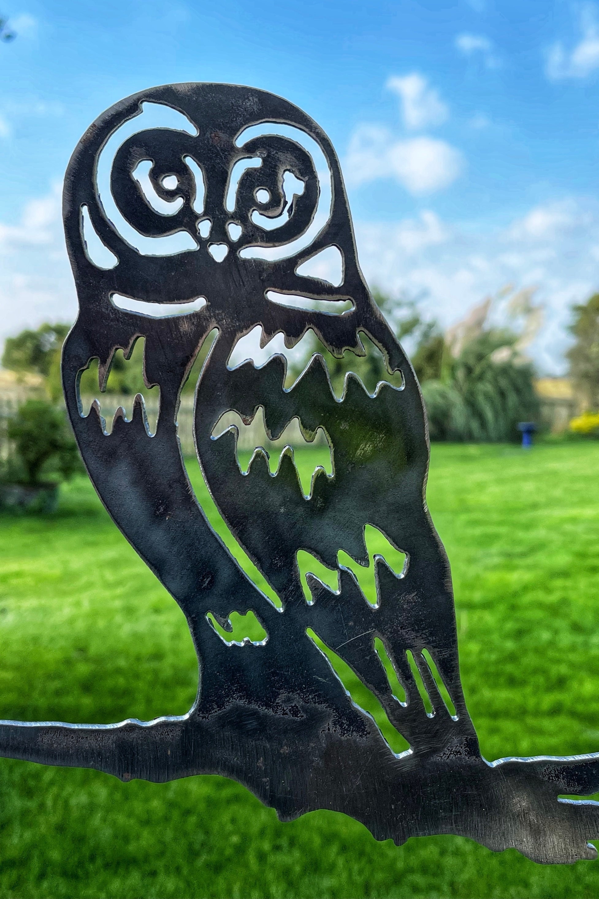 Owl Metal Bird Tree Spike Garden Ornament - Etsy