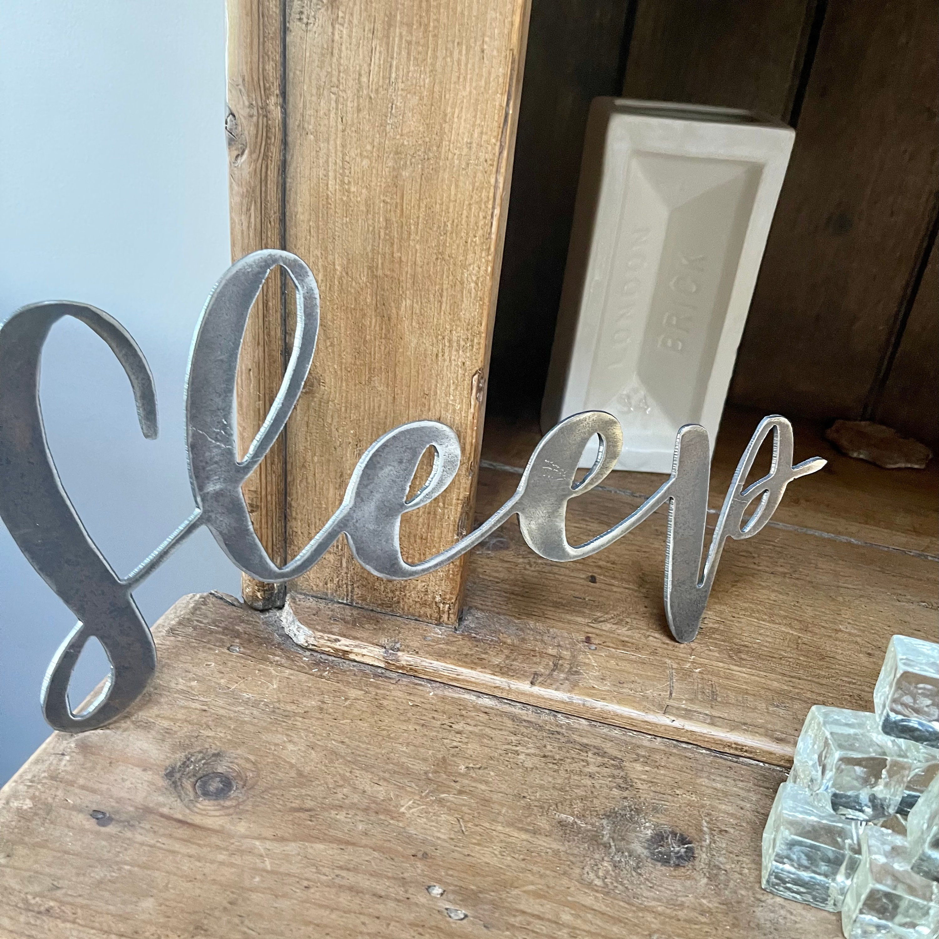 Sleep Word Metal Wall Art Script Sign - Etsy