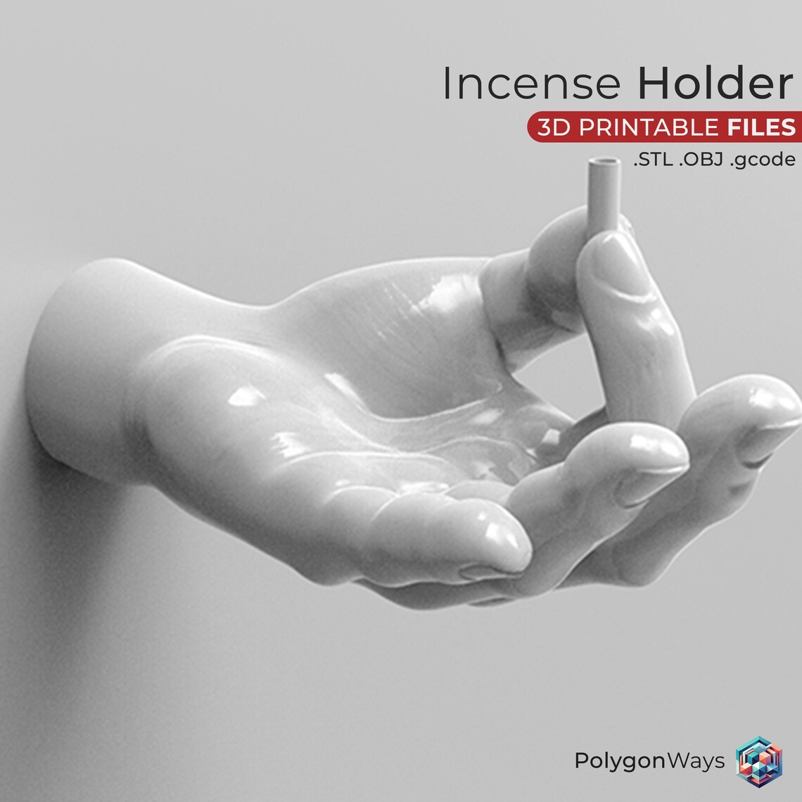 3D Printable Pre-supported Incense Holder Hand Sculpture STL Files for ...