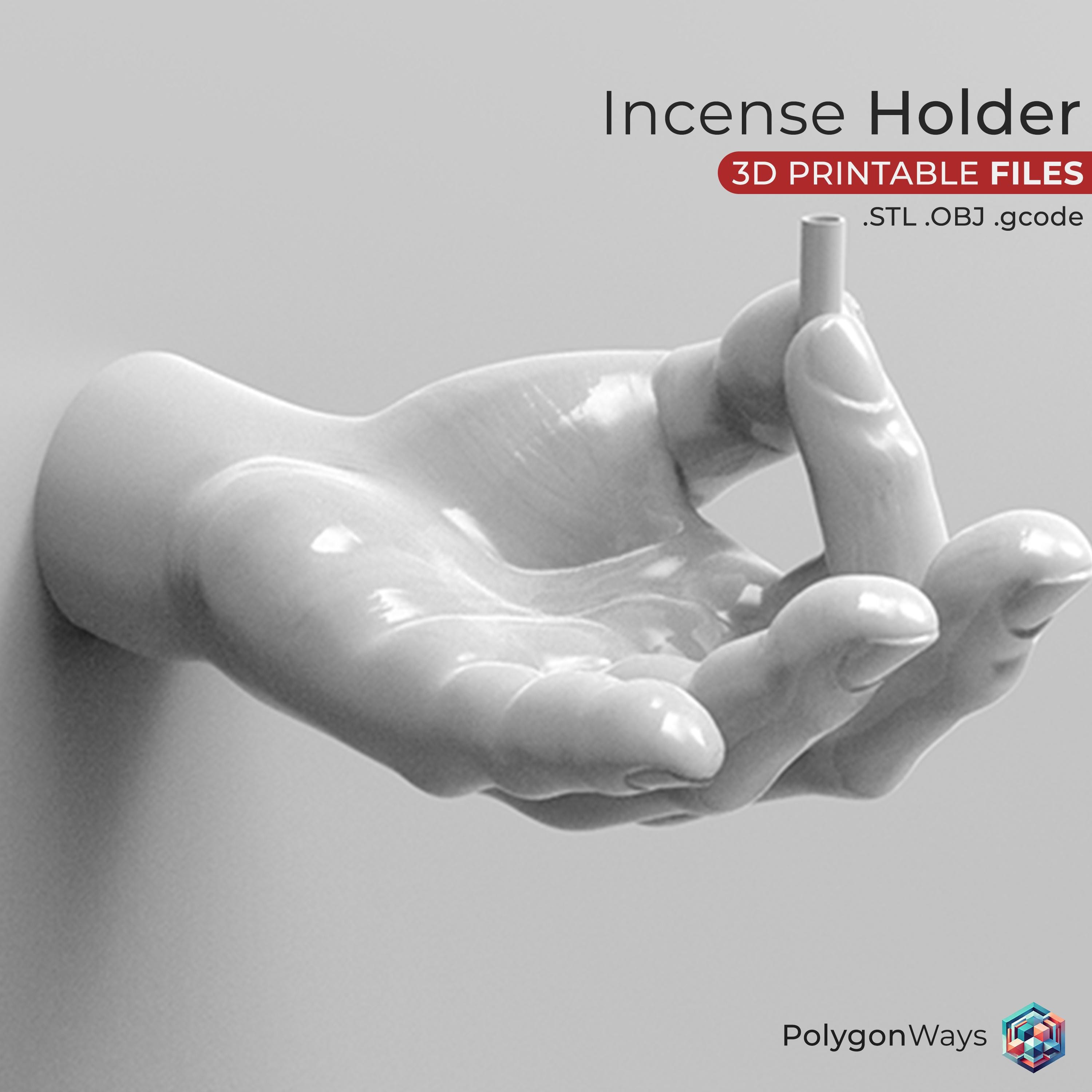 3D Printable Pre-supported Incense Holder Hand Sculpture STL Files for ...