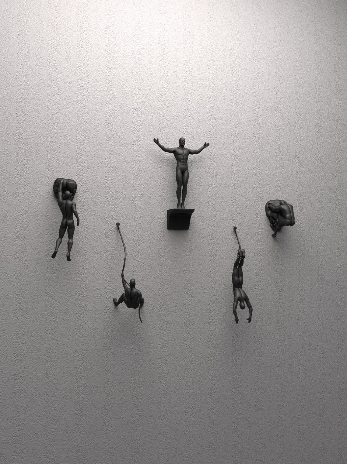 Wall-climber Men Figures 6 Different Modern Art Sculpture Man Statue ...