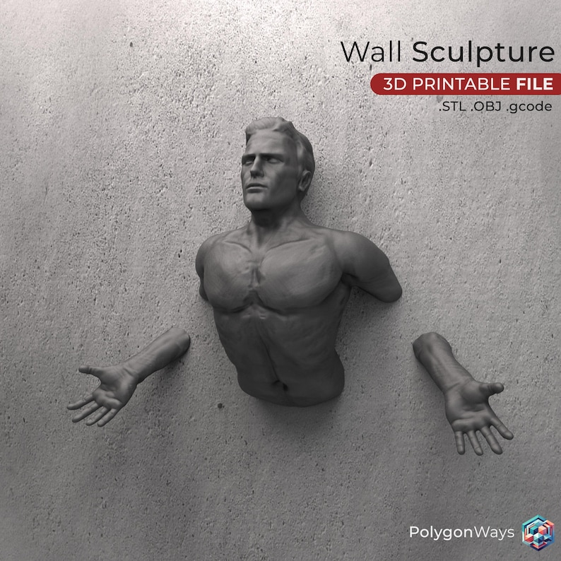 3D Wall Art Figure Sculpture | modern Wall Statue 3D PRINT STL FILES ...