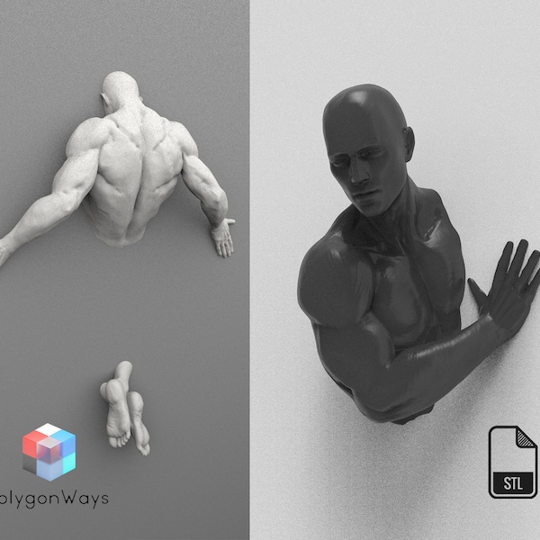 Man Coming Out of Wall Art - Etsy