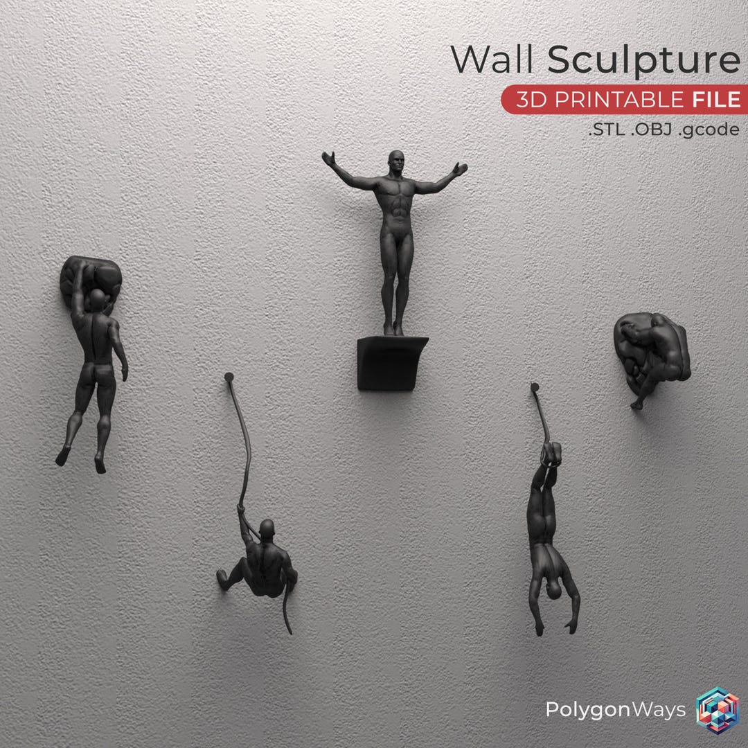 Wall-climber Men Figures 6 Different Modern Art Sculpture Man Statue ...