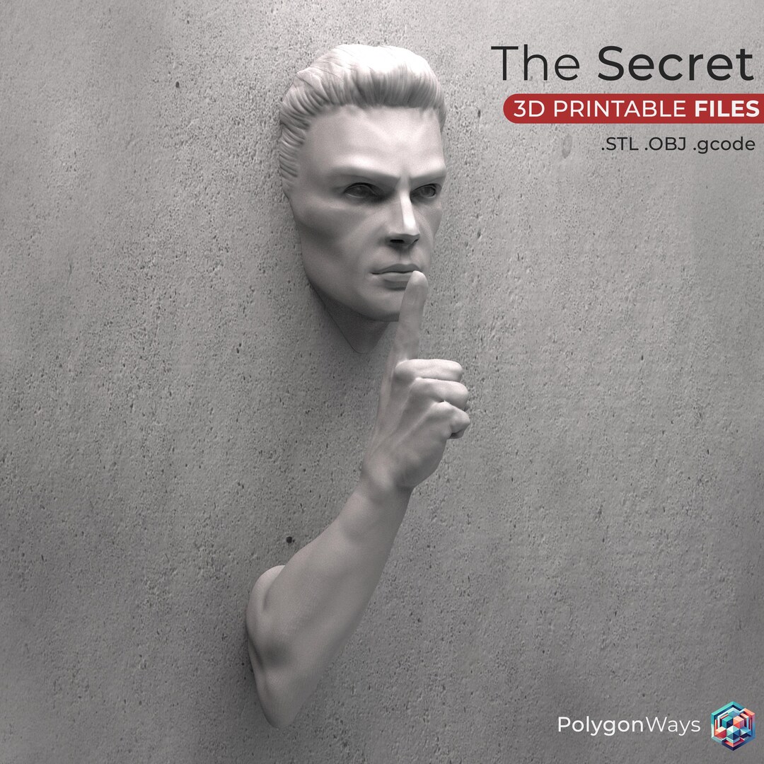 The Secret Wall Sculpture Man Out of Wall 3D Printable STL Files Wall ...