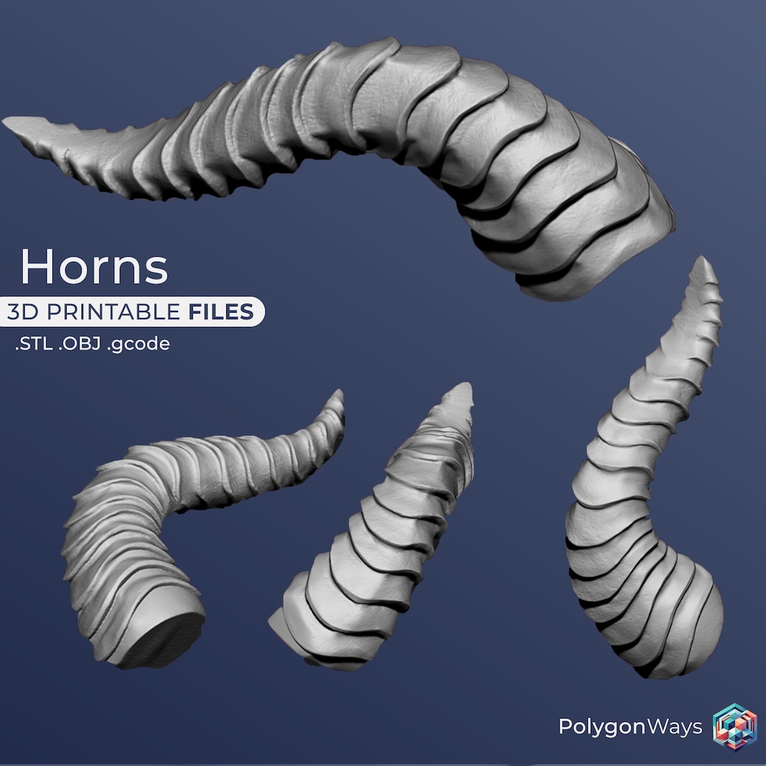 Horns Printable 3D Model STL Files / 3D Print Files / 3D Art Design ...