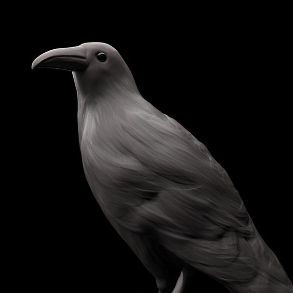 3d Printed Crow Stl - Etsy