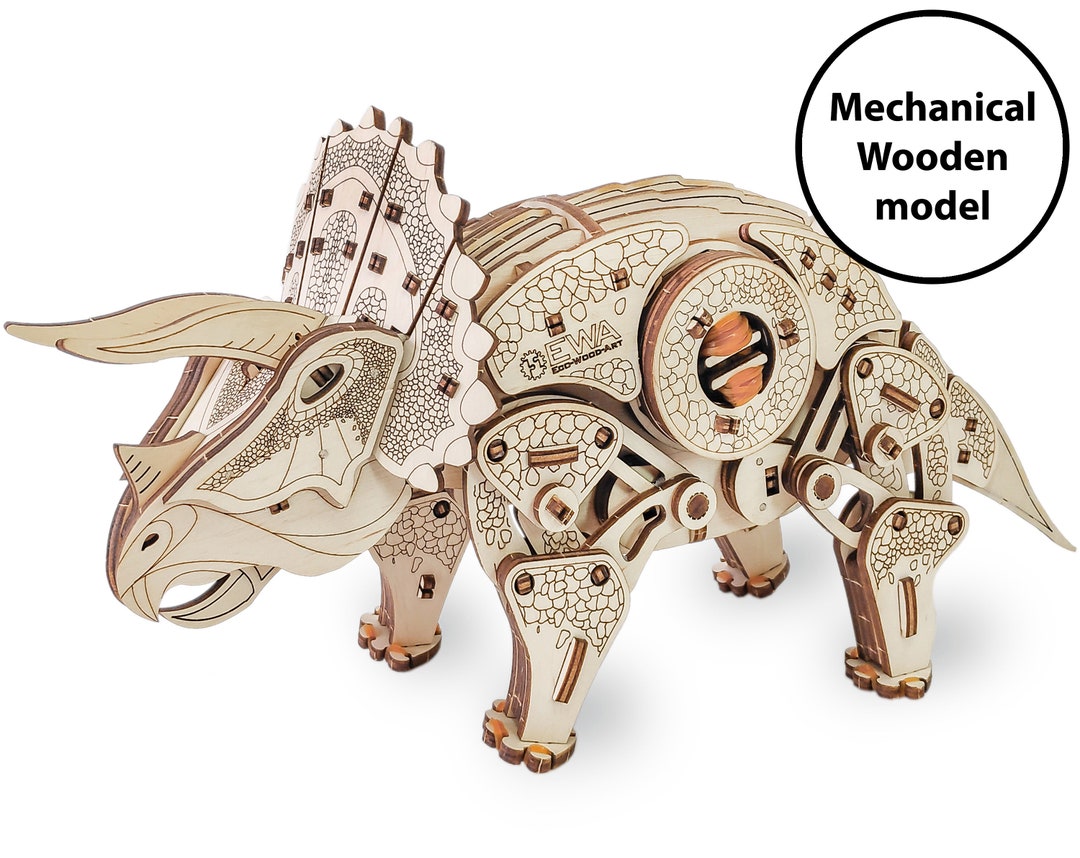 3D Wooden Model Kit Dinosaur 3d Puzzle Mechanical Puzzle for Adults ...