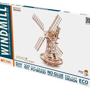 3d Wooden Model Kit Windmill Mechanical Model Adult Craft Kits 3d-puzzle - Etsy