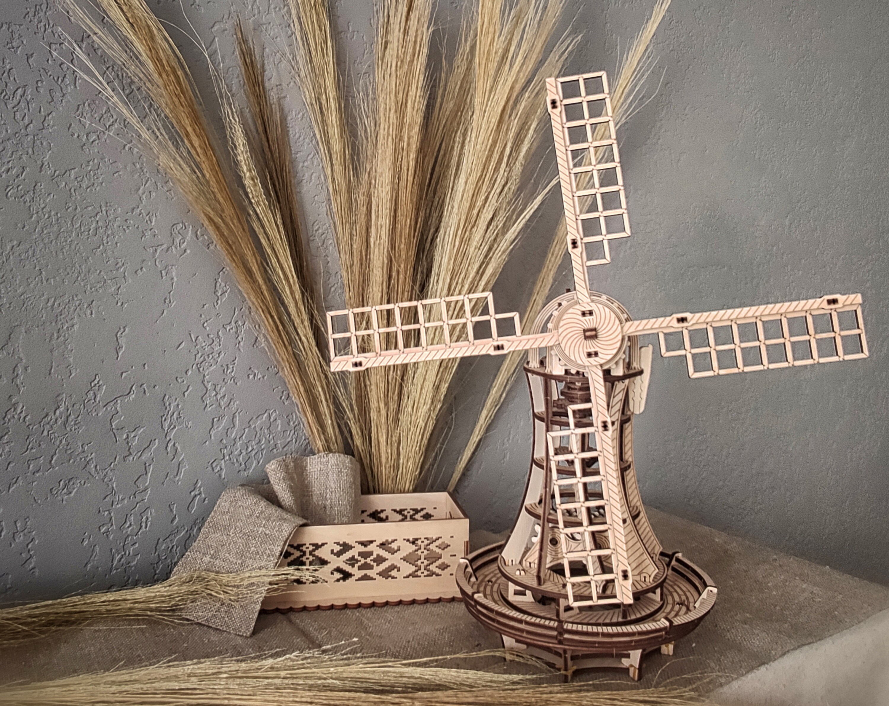 3d Wooden Model Kit Windmill Mechanical Model Adult Craft Kits 3d-puzzle - Etsy