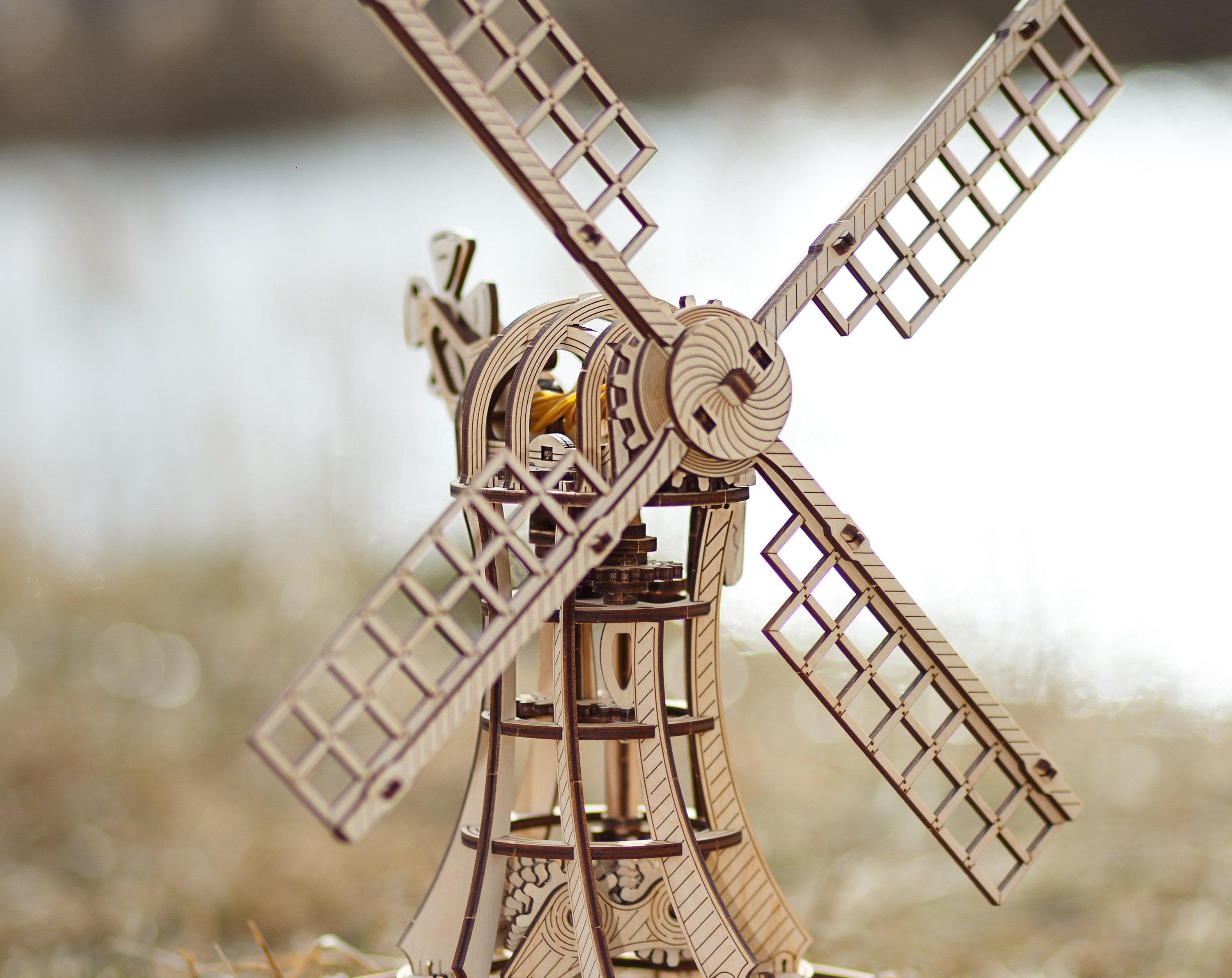 3d Wooden Model Kit Windmill Mechanical Model Adult Craft Kits 3d-puzzle - Etsy