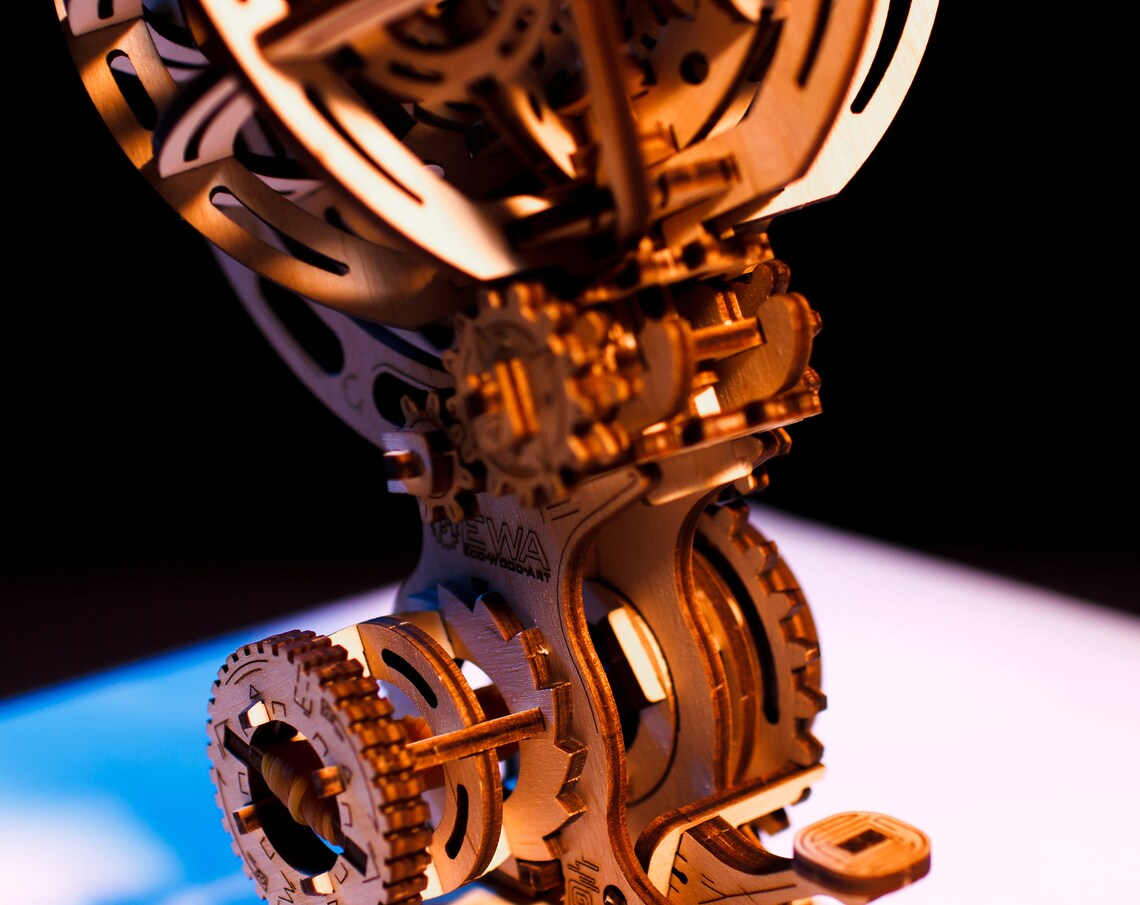 3d Mechanical Wooden Model Kit Kinetic Globe 3D Puzzle for - Etsy