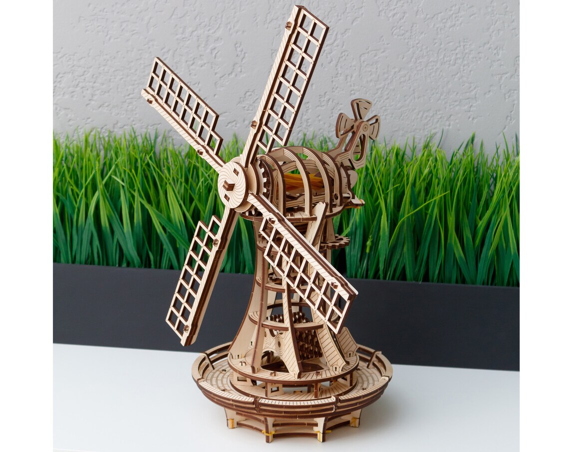 3d Wooden Model Kit Windmill Mechanical Model Adult Craft Kits 3d-puzzle - Etsy