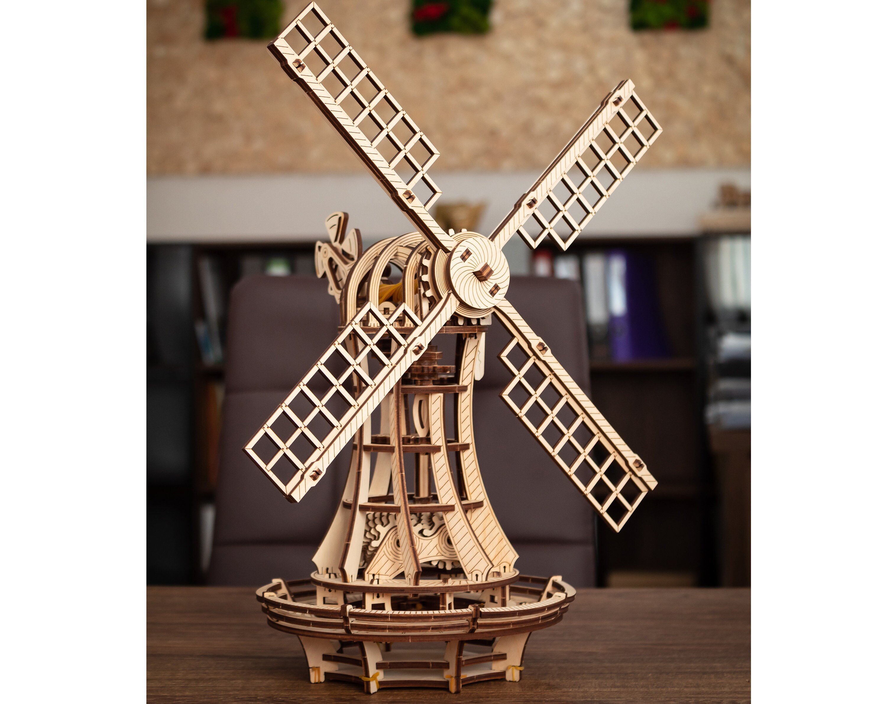 3d Wooden Model Kit Windmill Mechanical Model Adult Craft Kits 3d-puzzle - Etsy