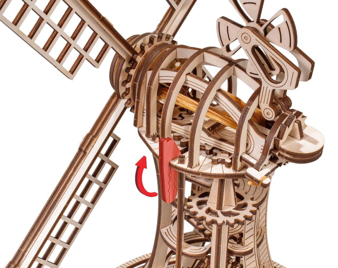 3d Wooden Model Kit Windmill Mechanical Model Adult Craft Kits 3d ...