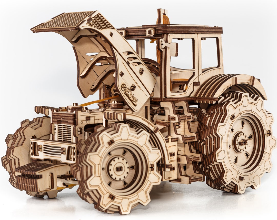 Wooden 3d Mechanical Model Tractor Construction Set for Adults Wood ...