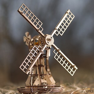 3d Wooden Model Kit Windmill Mechanical Model Adult Craft Kits 3d-puzzle - Etsy