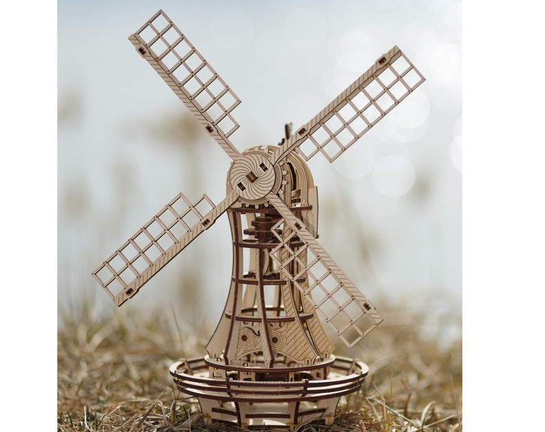 3d Wooden Model Kit Windmill Mechanical Model Adult Craft Kits 3d-puzzle - Etsy