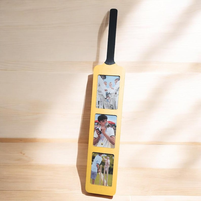 Cricket Bat Photo Frame Holds Three 6x4 Inch Photos Wall-mounted or ...