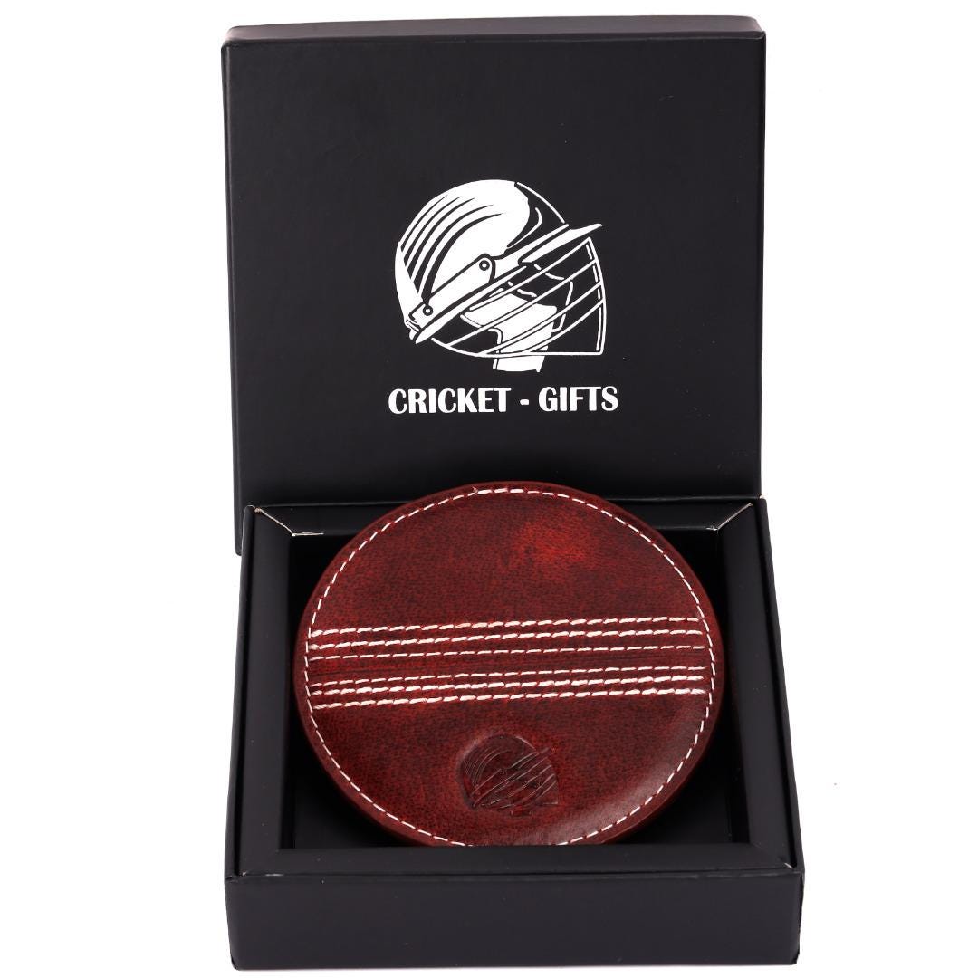 Buffalo Leather Cricket Coaster: White Stitch Accent - Etsy