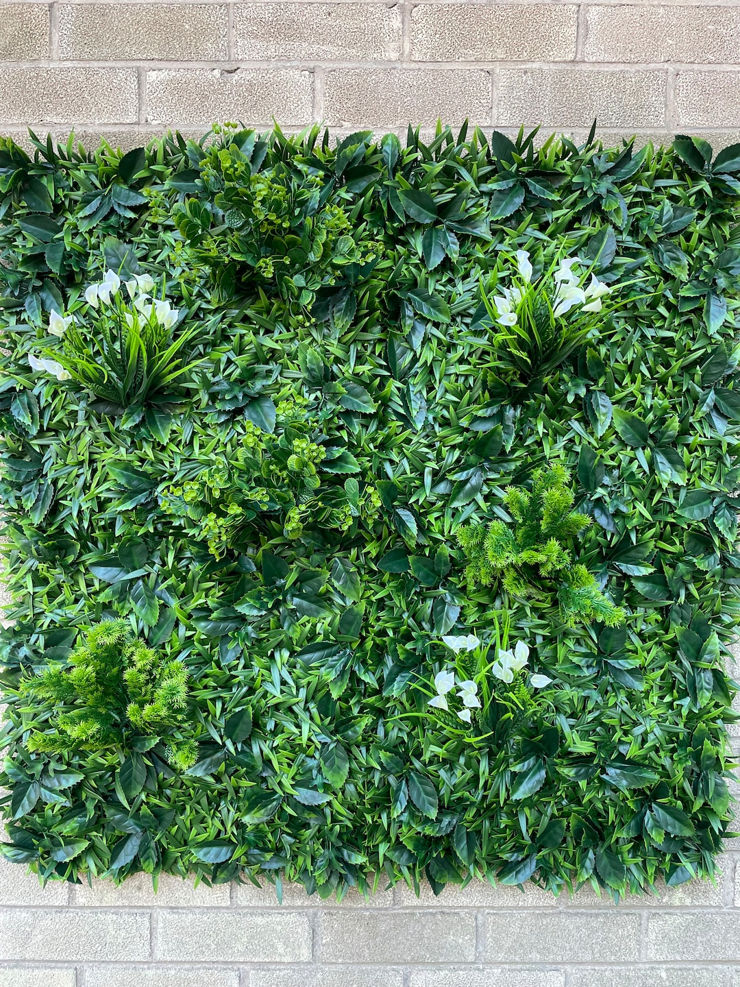 Artificial Plant Wall Dense Foliage Leaf for Living Walls, White Flower ...