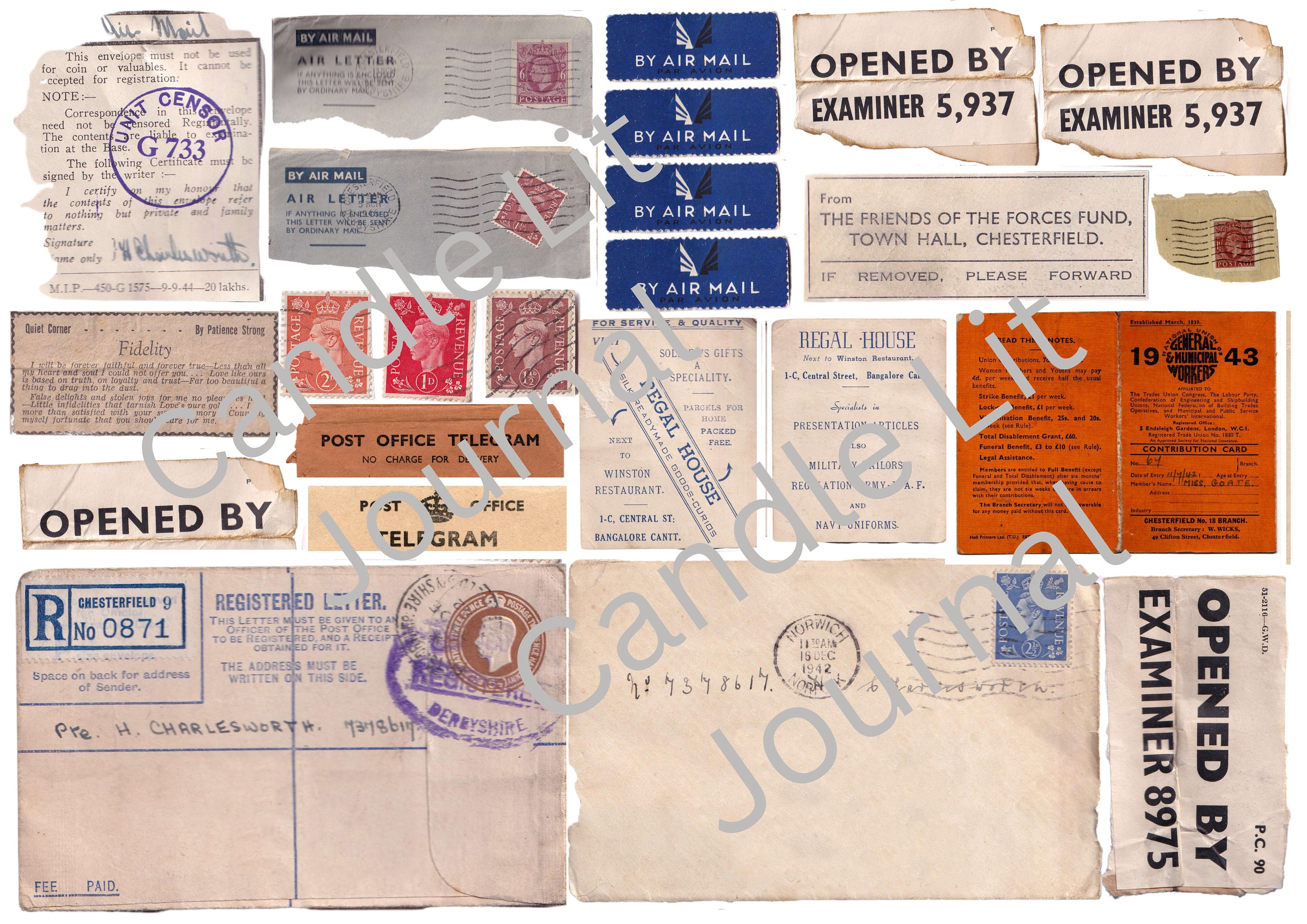 Journal Kit WW2 Ephemera, Digital Copies of Original Documents ...