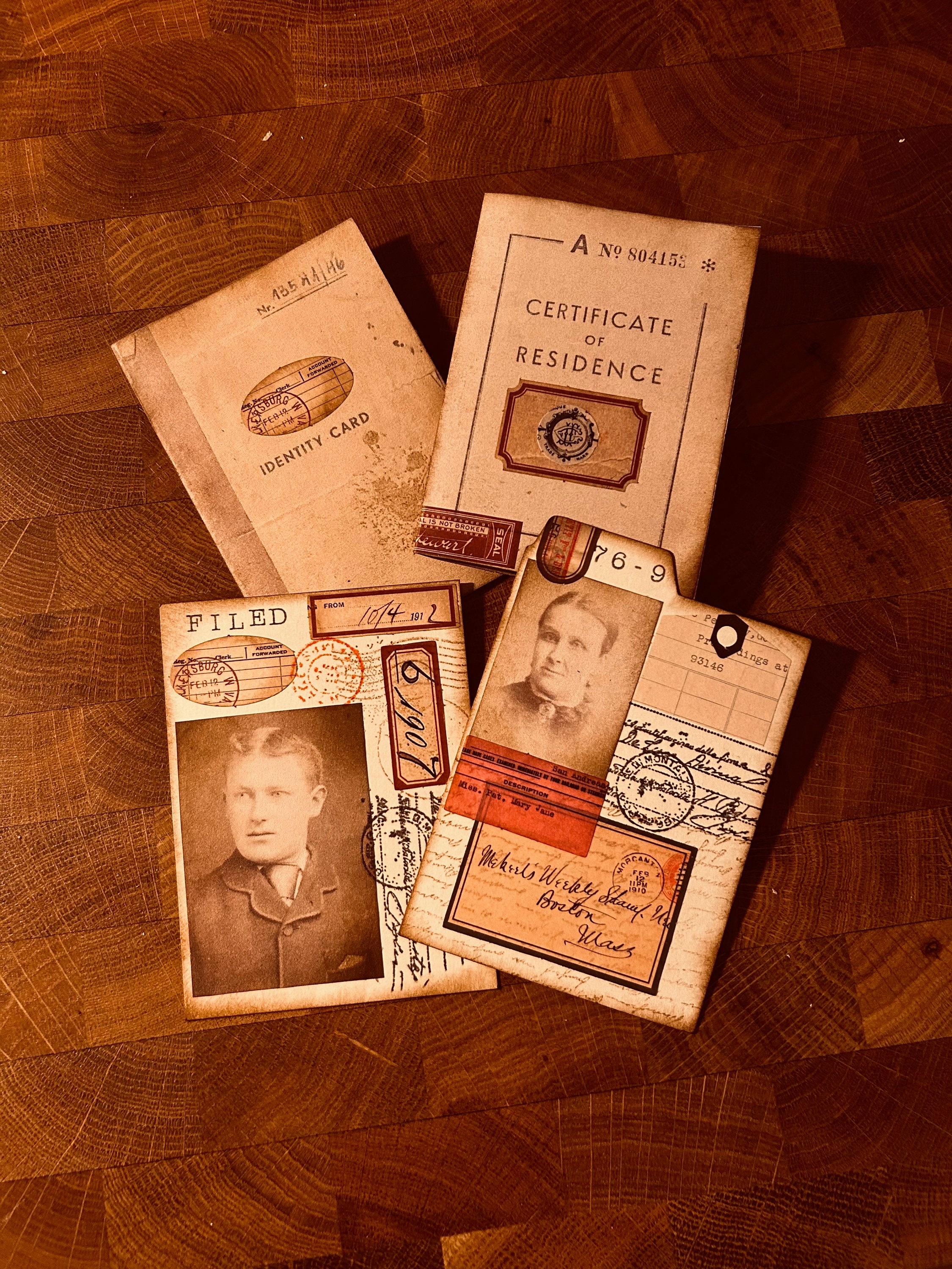 Vintage Style Identifications Cards. Vintage Style Residence Card ...