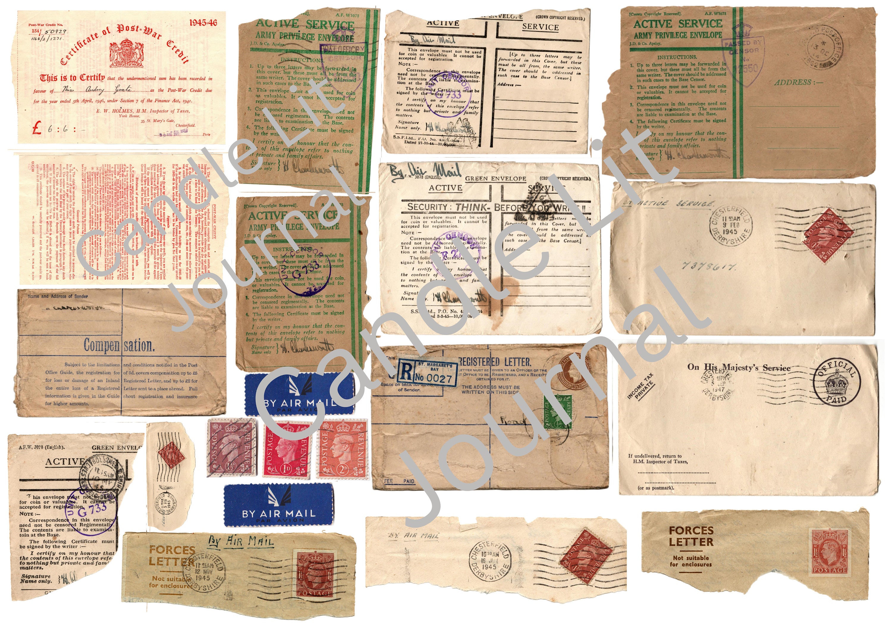 Journal Kit WW2 Ephemera, Digital Copies of Original Documents ...