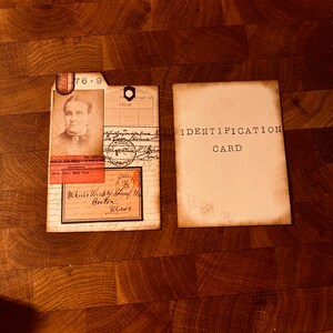 Vintage Style Identifications Cards. Vintage Style Residence Card ...