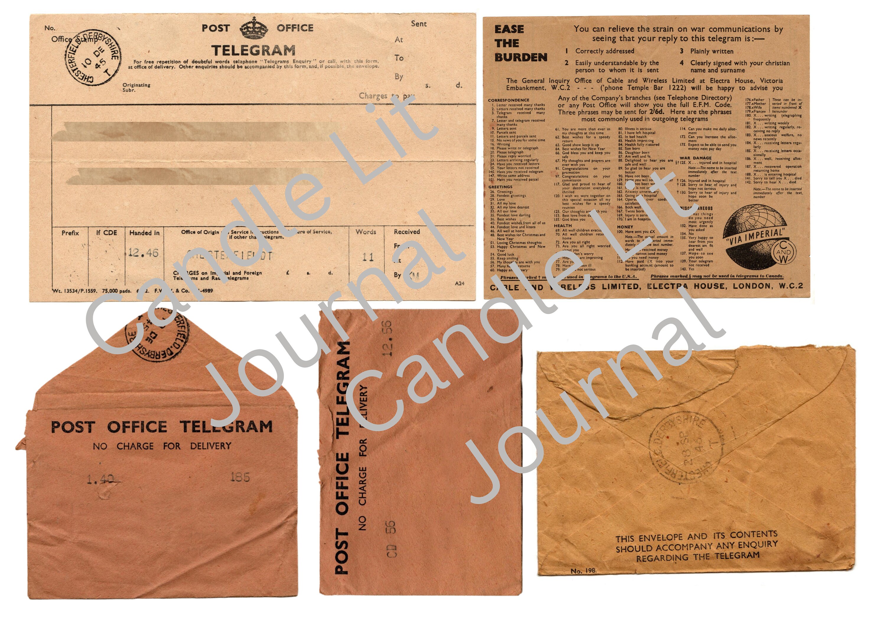 Journal Kit WW2 Ephemera, Digital Copies of Original Documents ...