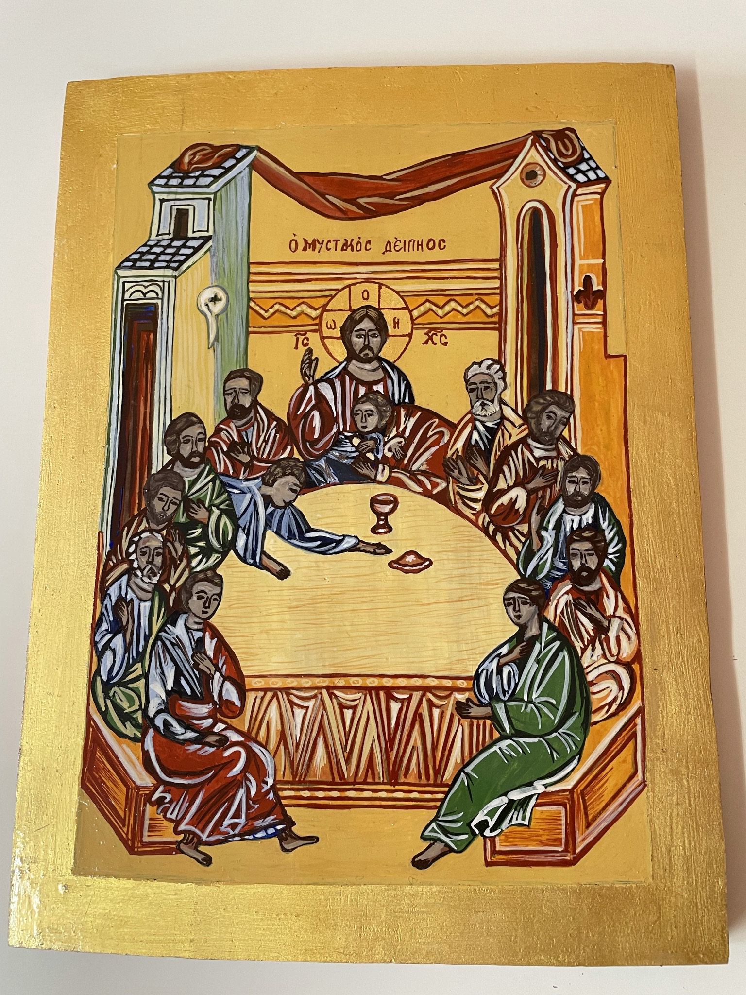 The Last Supper, Icon, Icon Painting, Tempera on Wood, 22 Carat ...