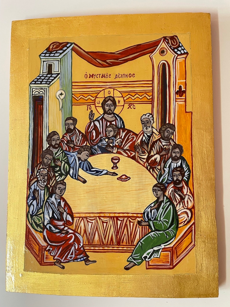 The Last Supper, Icon, Icon Painting, Tempera on Wood, 22 Carat ...