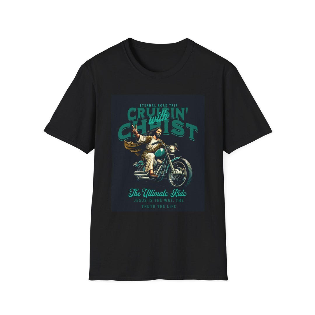 Cruisin' With Christ Motorcycle Rider T-shirt, Religious Biker Graphic ...