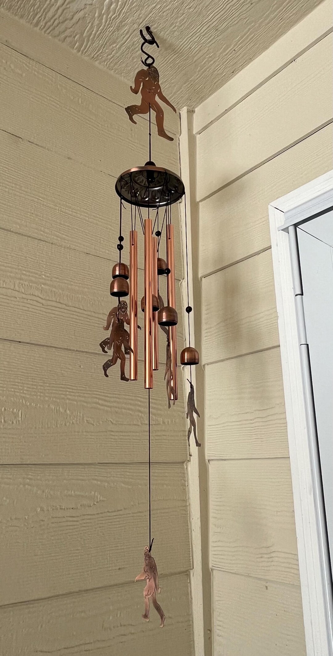 34" Bigfoot Copper Wind Chime Heavy Duty Metal With Beautiful Deep ...
