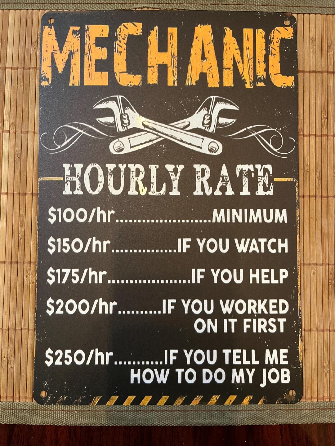 12" X 8" "mechanic" Metal Sign Wall Decor - Etsy