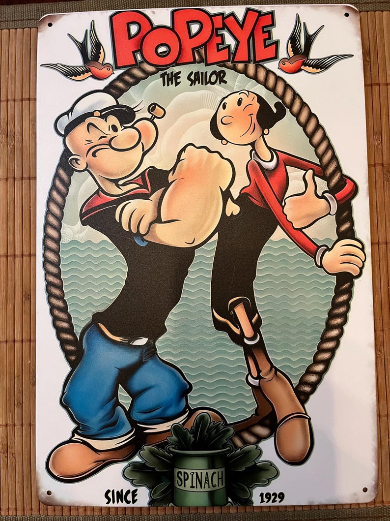 12" X 8" "popeye the Sailor" Metal Signs, Olive Oyl (several Sign ...