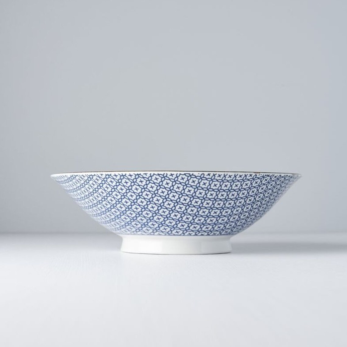 Ceramic Japanese Ramen Bowl | Deep Indigo Blue & White Bowl | Handmade ...