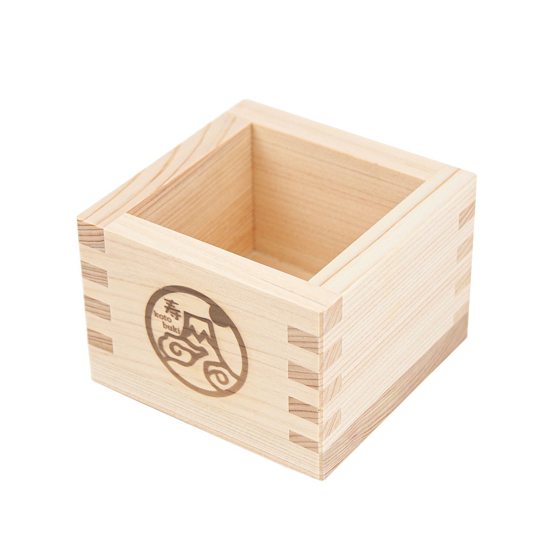 Wooden Masu Cup Set | Japanese Sake Cups | Mount Fuji & Fortune Cat ...