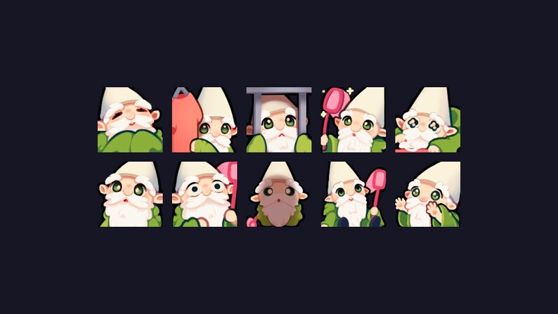 The Ancient Little Wizard - Crawly Gnome Emotes / Twitch & Discord - Etsy