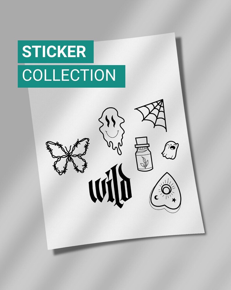 Printable Sticker Tattoos Print and Cut Stickers Sticker - Etsy