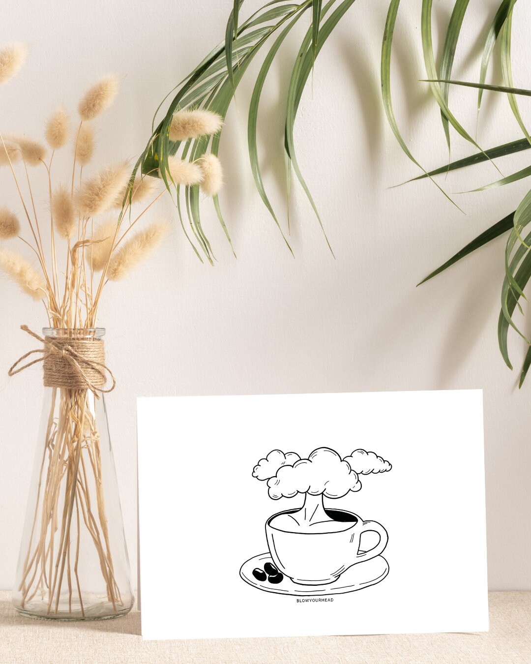 Cloudy [printable Card, Cloud Card Illustration, Cool Black and White ...