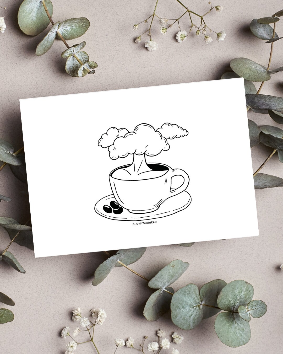 Cloudy [printable Card, Cloud Card Illustration, Cool Black and White ...