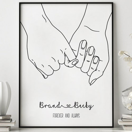 Pinky Promise Print Line Art Poster Printable Line Art - Etsy