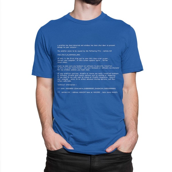 Blue Screen of Death Shirt - Etsy
