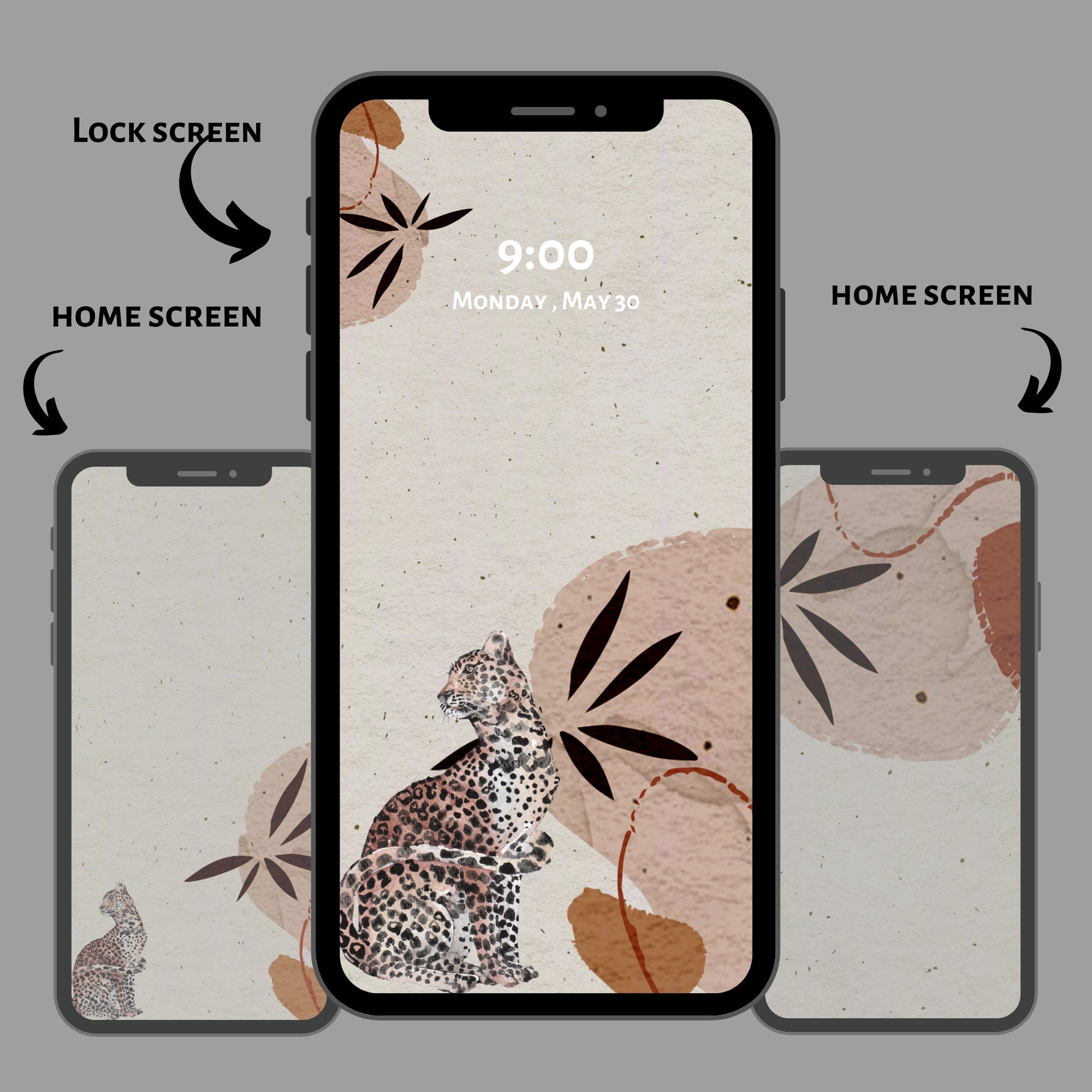 Leopard Jungle iPhone Wallpaper - Screen Saver - Lock Screen and Home ...